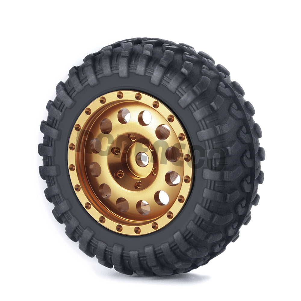 Metal Wheel Rim & Rubber Tyre for Axial SCX24 1/24 Rc Crawler Car ...